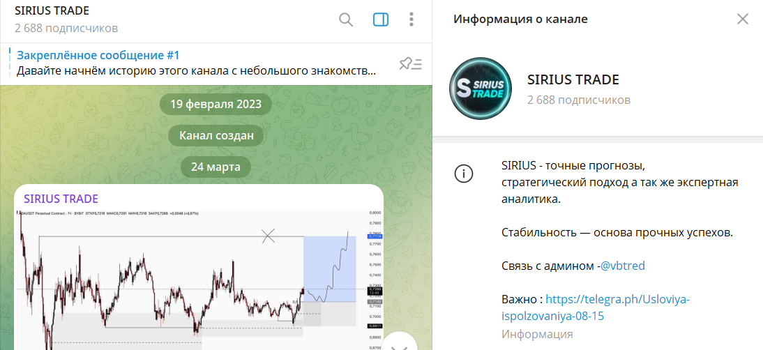 SIRIUS TRADE (Vlad @vbtred) – отзывы о торговых сигналах